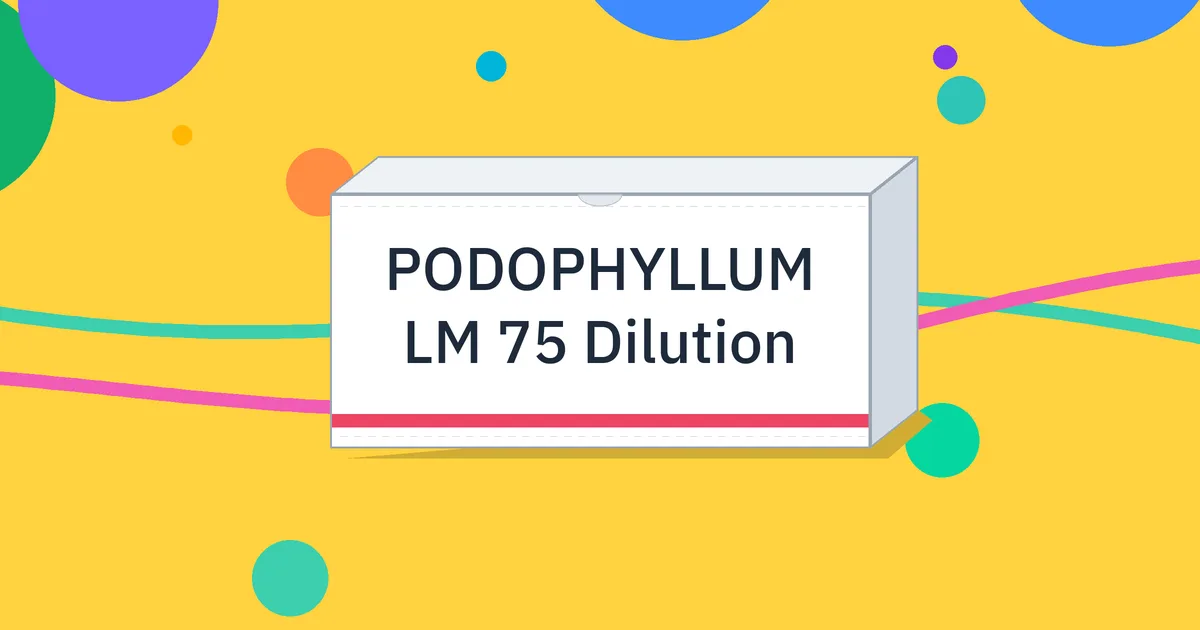 Symbolbild: Packung mit der Aufschrift PODOPHYLLUM LM 75 Dilution (PZN 13043212) – Verfügbarkeit und Bezug in Apotheken in Frankfurt am Main