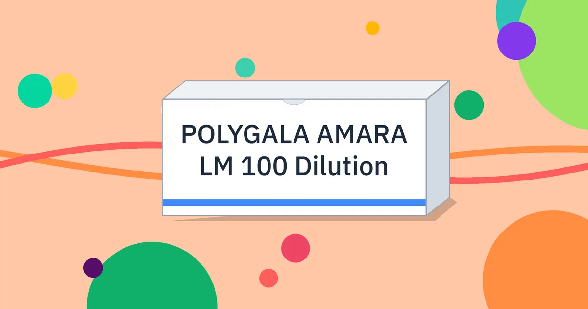 Symbolbild: Packung mit der Aufschrift POLYGALA AMARA LM 100 Dilution (PZN 13661766) – Verfügbarkeit und Bezug in Apotheken in Frankfurt am Main
