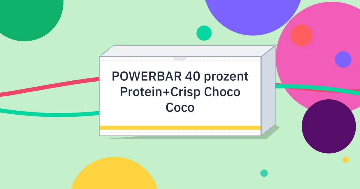 Symbolbild: Packung mit der Aufschrift POWERBAR 40 prozent Protein+Crisp Choco Coco (PZN 19228906) – Verfügbarkeit und Bezug in Apotheken in Frankfurt am Main