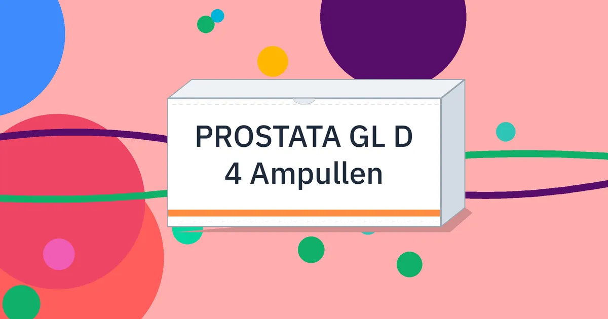 Symbolbild: Packung mit der Aufschrift PROSTATA GL D 4 Ampullen (PZN 03355123) – Verfügbarkeit und Bezug in Apotheken in Frankfurt am Main