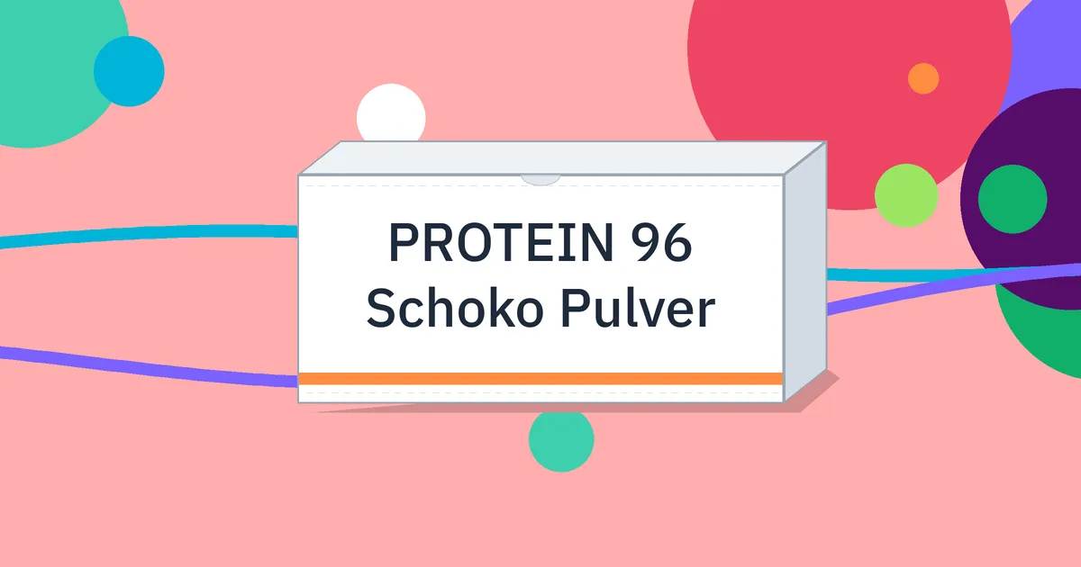 Symbolbild: Packung mit der Aufschrift PROTEIN 96 Schoko Pulver (PZN 20106427) – Verfügbarkeit und Bezug in Apotheken in Frankfurt am Main