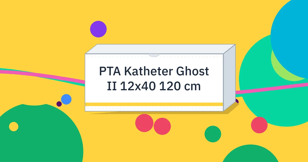 Symbolbild: Packung mit der Aufschrift PTA Katheter Ghost II 12x40 120 cm (PZN 00115447) – Verfügbarkeit und Bezug in Apotheken in Frankfurt am Main