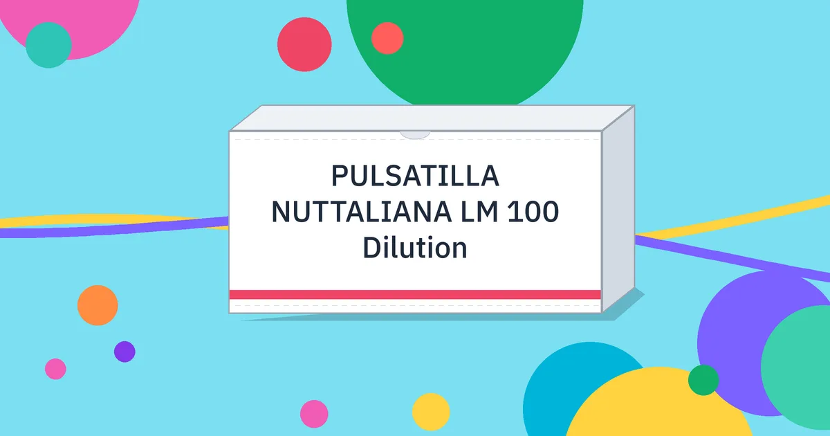 Symbolbild: Packung mit der Aufschrift PULSATILLA NUTTALIANA LM 100 Dilution (PZN 13671606) – Verfügbarkeit und Bezug in Apotheken in Frankfurt am Main