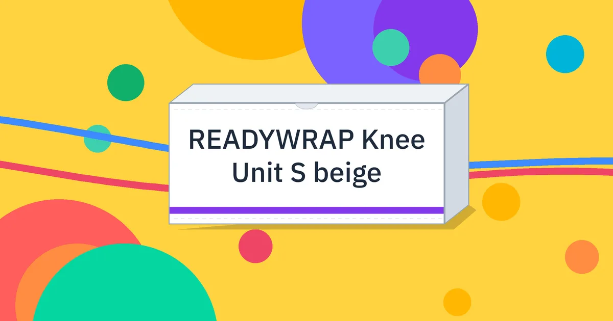 Symbolbild: Packung mit der Aufschrift READYWRAP Knee Unit S beige (PZN 16566749) – Verfügbarkeit und Bezug in Apotheken in Frankfurt am Main