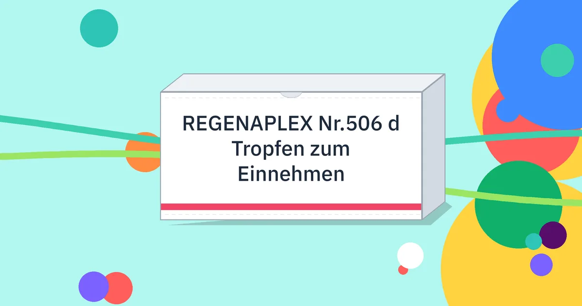 Symbolbild: Packung mit der Aufschrift REGENAPLEX Nr.506 d Tropfen zum Einnehmen (PZN 02643877) – Verfügbarkeit und Bezug in Apotheken in Frankfurt am Main