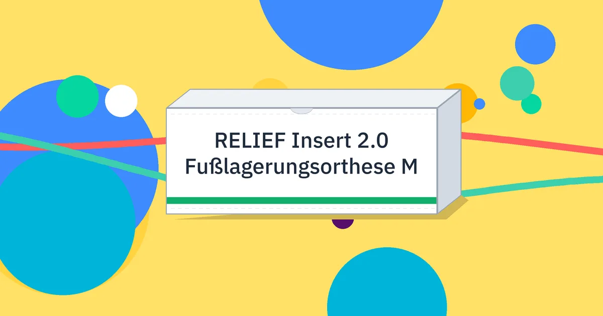 Symbolbild: Packung mit der Aufschrift RELIEF Insert 2.0 Fußlagerungsorthese M (PZN 19402540) – Verfügbarkeit und Bezug in Apotheken in Frankfurt am Main