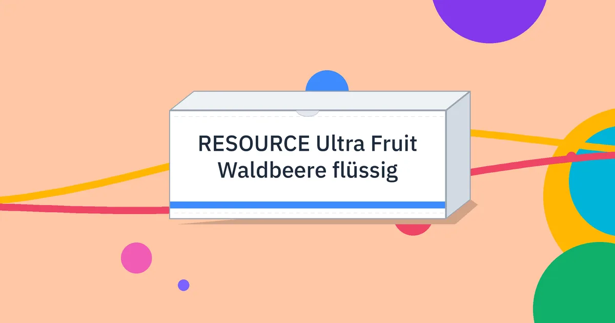 Symbolbild: Packung mit der Aufschrift RESOURCE Ultra Fruit Waldbeere flüssig (PZN 20168351) – Verfügbarkeit und Bezug in Apotheken in Frankfurt am Main