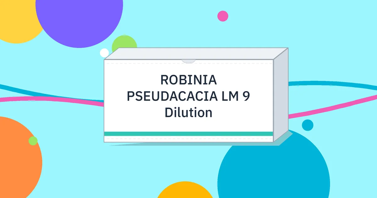 Symbolbild: Packung mit der Aufschrift ROBINIA PSEUDACACIA LM 9 Dilution (PZN 13054859) – Verfügbarkeit und Bezug in Apotheken in Frankfurt am Main