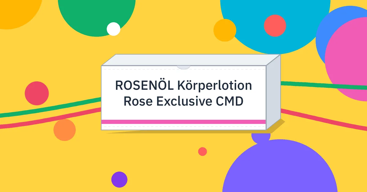 Symbolbild: Packung mit der Aufschrift ROSENÖL Körperlotion Rose Exclusive CMD (PZN 10034520) – Verfügbarkeit und Bezug in Apotheken in Frankfurt am Main