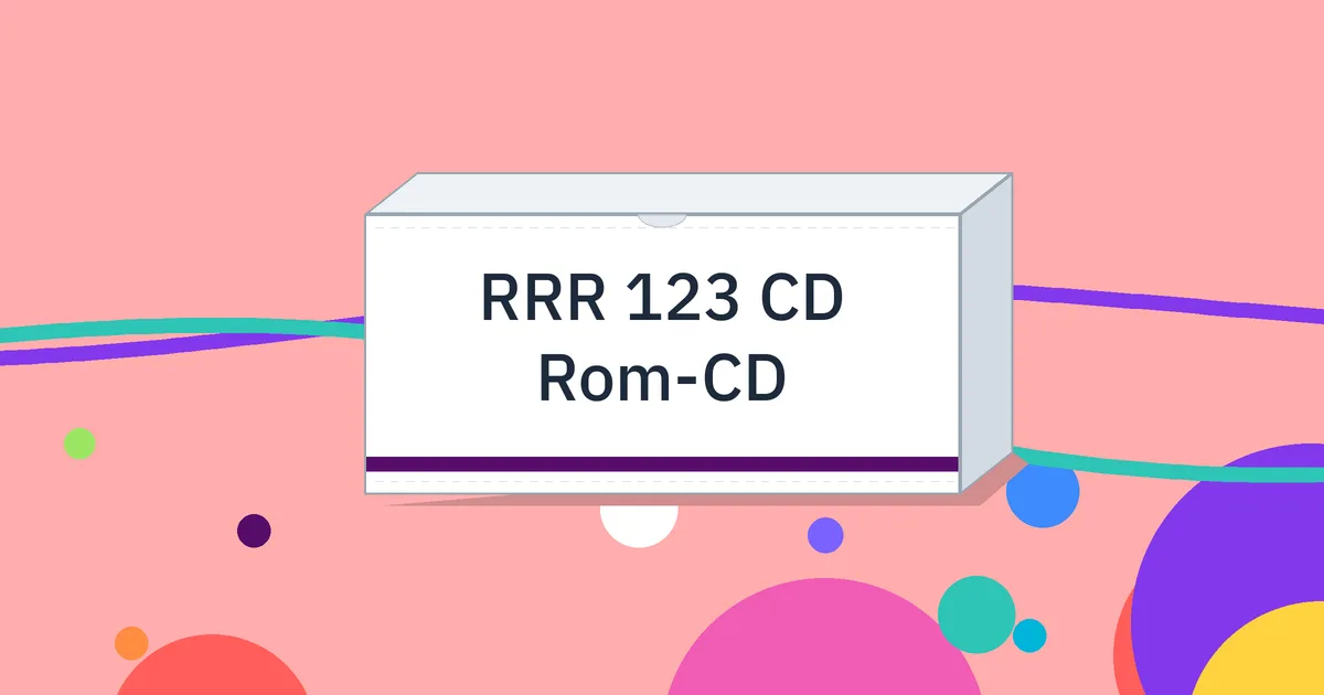 Symbolbild: Packung mit der Aufschrift RRR 123 CD Rom-CD (PZN 05975597) – Verfügbarkeit und Bezug in Apotheken in Frankfurt am Main