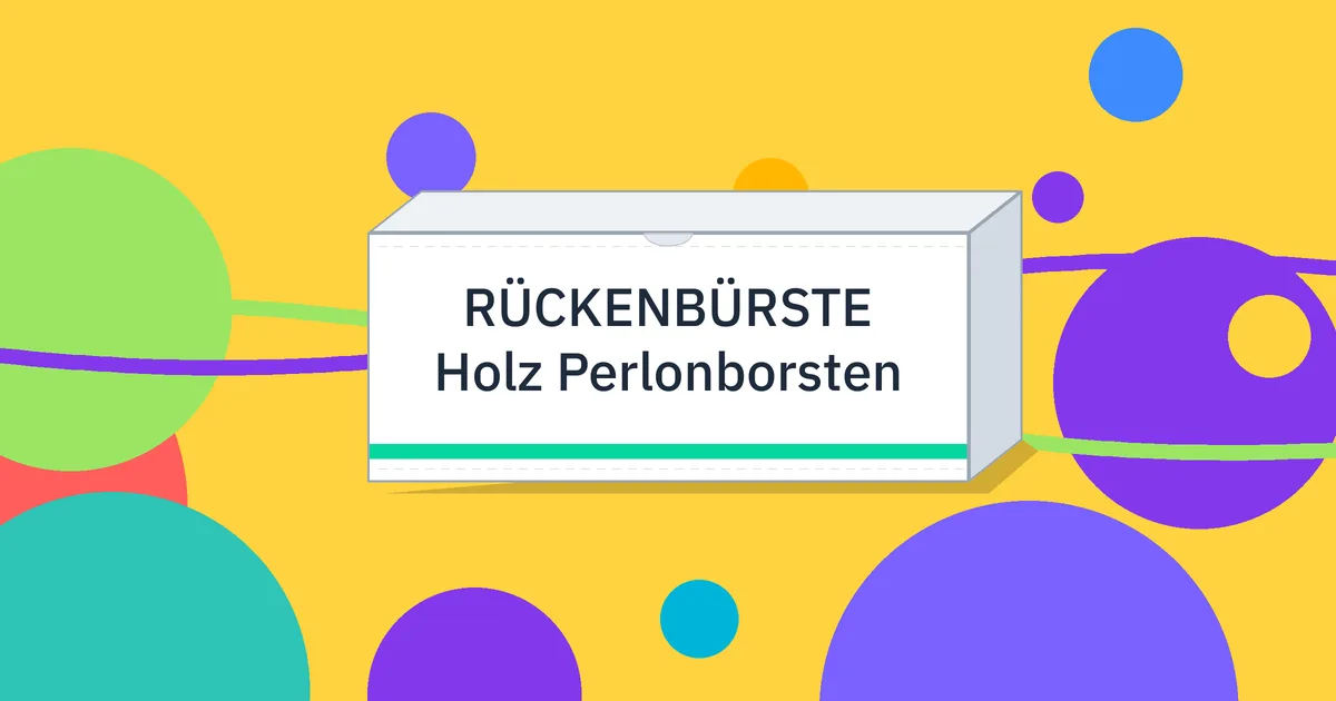 Symbolbild: Packung mit der Aufschrift RÜCKENBÜRSTE Holz Perlonborsten (PZN 01727193) – Verfügbarkeit und Bezug in Apotheken in Frankfurt am Main