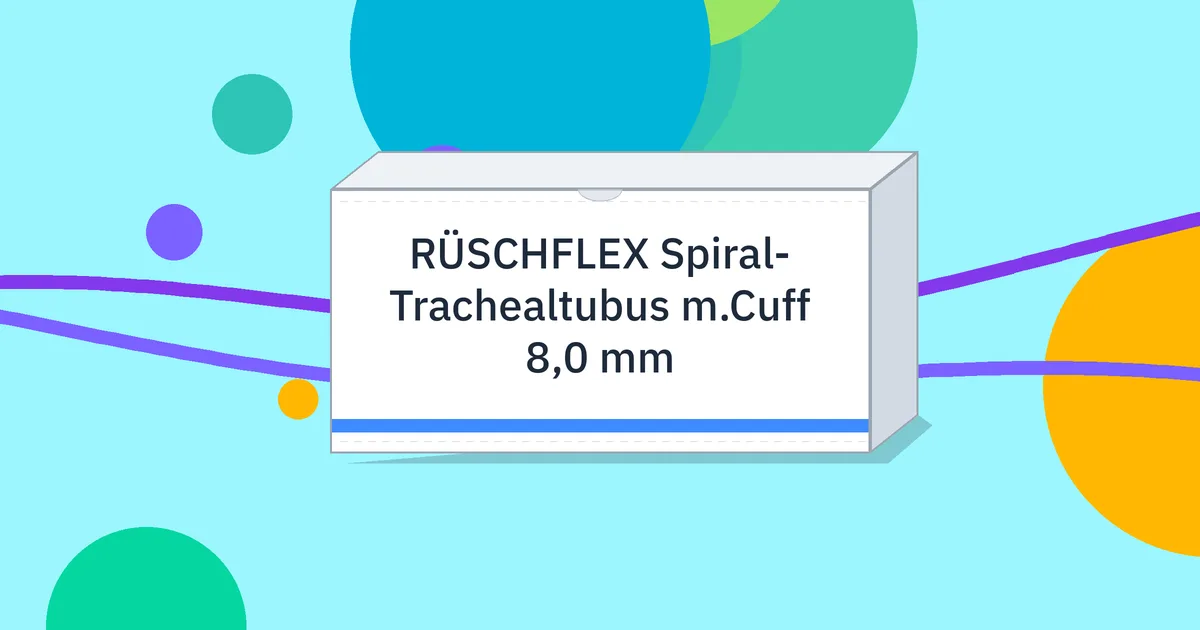 Symbolbild: Packung mit der Aufschrift RÜSCHFLEX Spiral-Trachealtubus m.Cuff 8,0 mm (PZN 12463751) – Verfügbarkeit und Bezug in Apotheken in Frankfurt am Main
