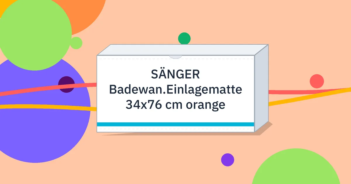 Symbolbild: Packung mit der Aufschrift SÄNGER Badewan.Einlagematte 34x76 cm orange (PZN 04115680) – Verfügbarkeit und Bezug in Apotheken in Frankfurt am Main