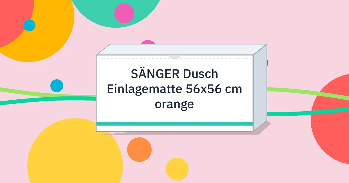 Symbolbild: Packung mit der Aufschrift SÄNGER Dusch Einlagematte 56x56 cm orange (PZN 04115734) – Verfügbarkeit und Bezug in Apotheken in Frankfurt am Main