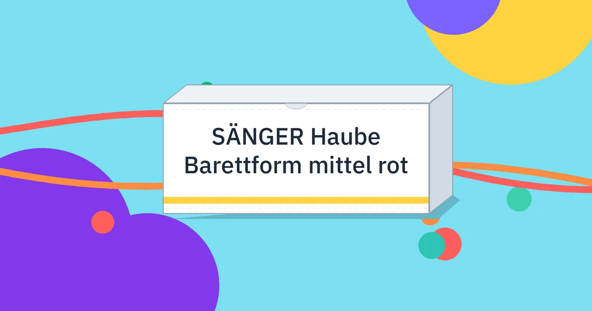 Symbolbild: Packung mit der Aufschrift SÄNGER Haube Barettform mittel rot (PZN 04754380) – Verfügbarkeit und Bezug in Apotheken in Frankfurt am Main