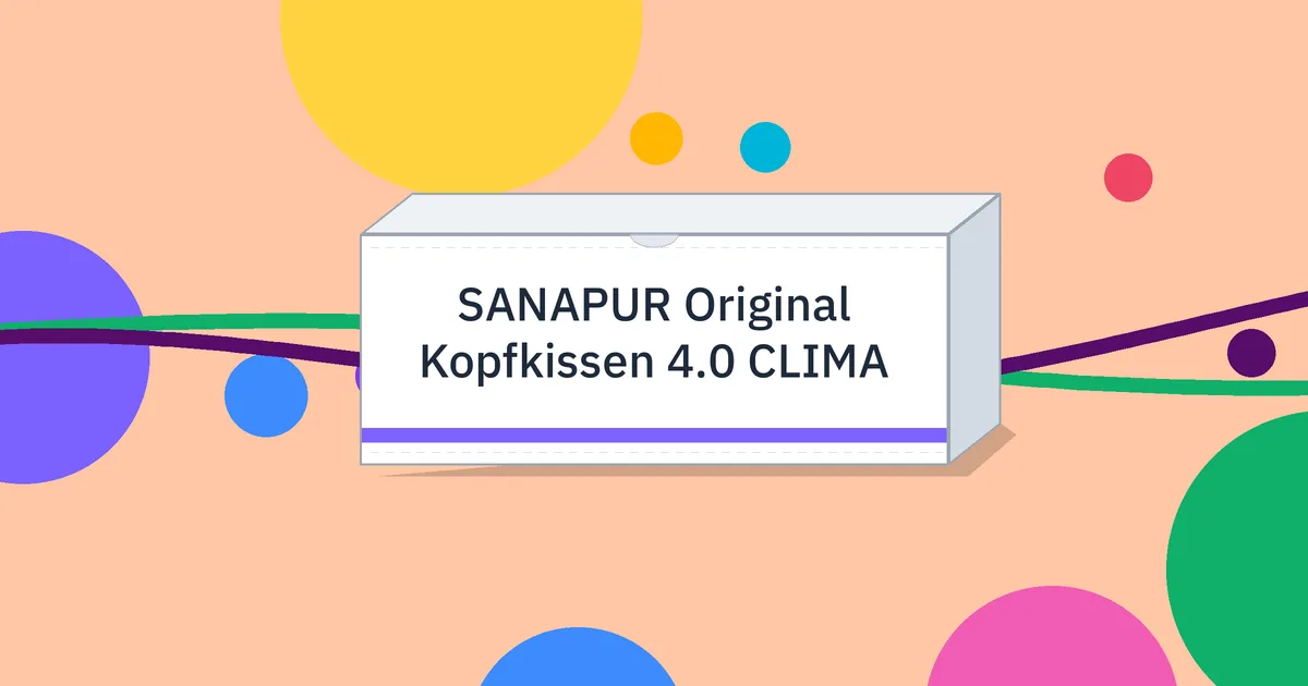 Symbolbild: Packung mit der Aufschrift SANAPUR Original Kopfkissen 4.0 CLIMA (PZN 16081897) – Verfügbarkeit und Bezug in Apotheken in Frankfurt am Main