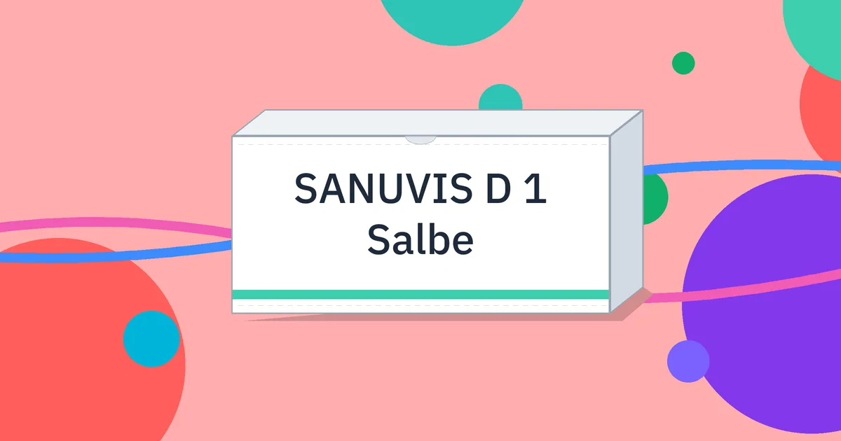 Symbolbild: Packung mit der Aufschrift SANUVIS D 1 Salbe (PZN 03690057) – Verfügbarkeit und Bezug in Apotheken in Frankfurt am Main