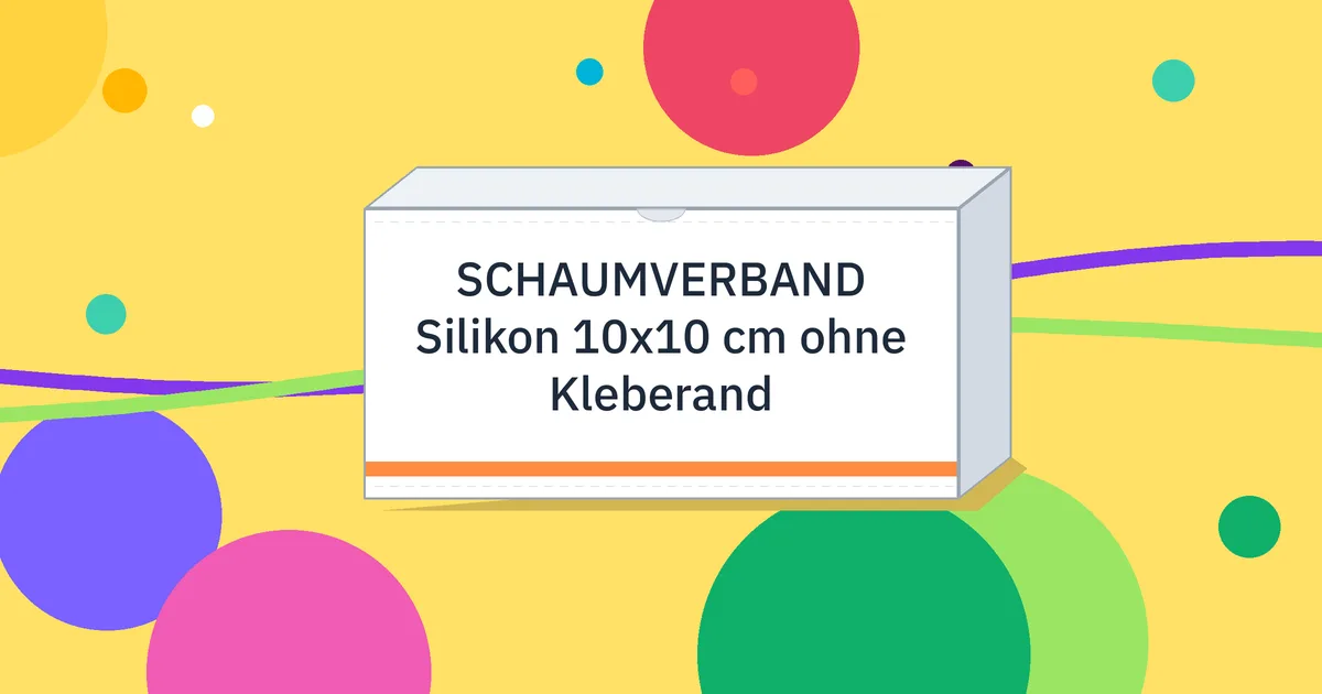 Symbolbild: Packung mit der Aufschrift SCHAUMVERBAND Silikon 10x10 cm ohne Kleberand (PZN 18714496) – Verfügbarkeit und Bezug in Apotheken in Frankfurt am Main