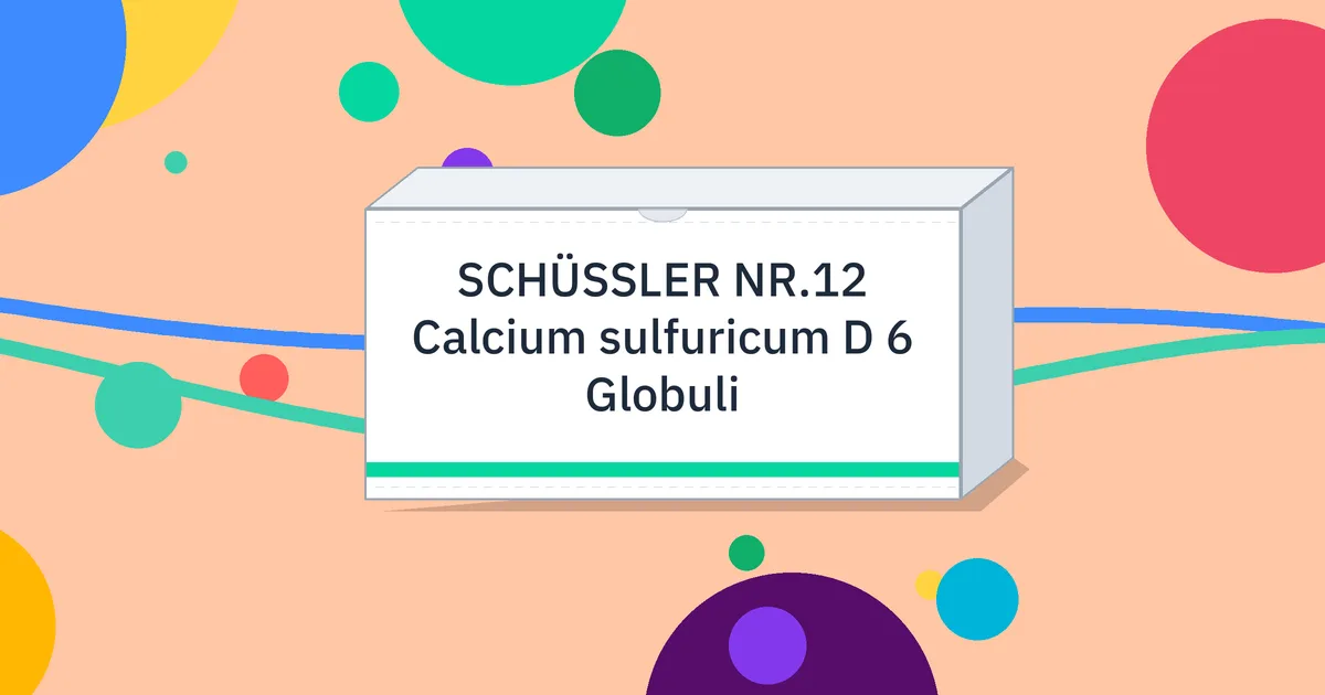 Symbolbild: Packung mit der Aufschrift SCHÜSSLER NR.12 Calcium sulfuricum D 6 Globuli (PZN 18111964) – Verfügbarkeit und Bezug in Apotheken in Frankfurt am Main