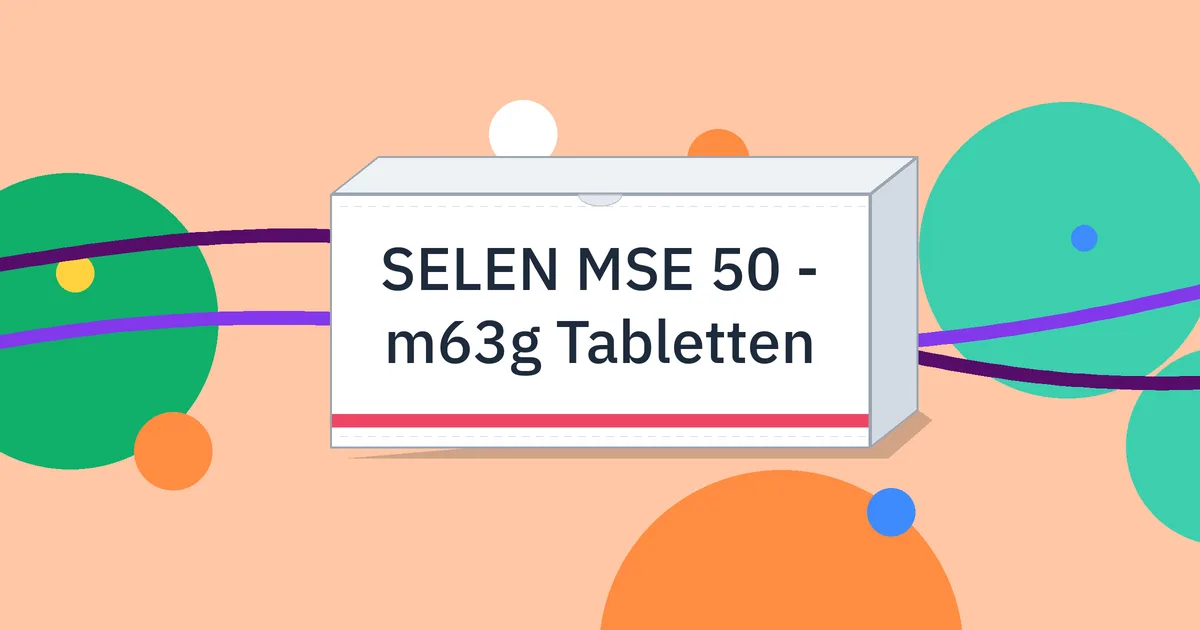 Symbolbild: Packung mit der Aufschrift SELEN MSE 50 -m63g Tabletten (PZN 03132972) – Verfügbarkeit und Bezug in Apotheken in Frankfurt am Main