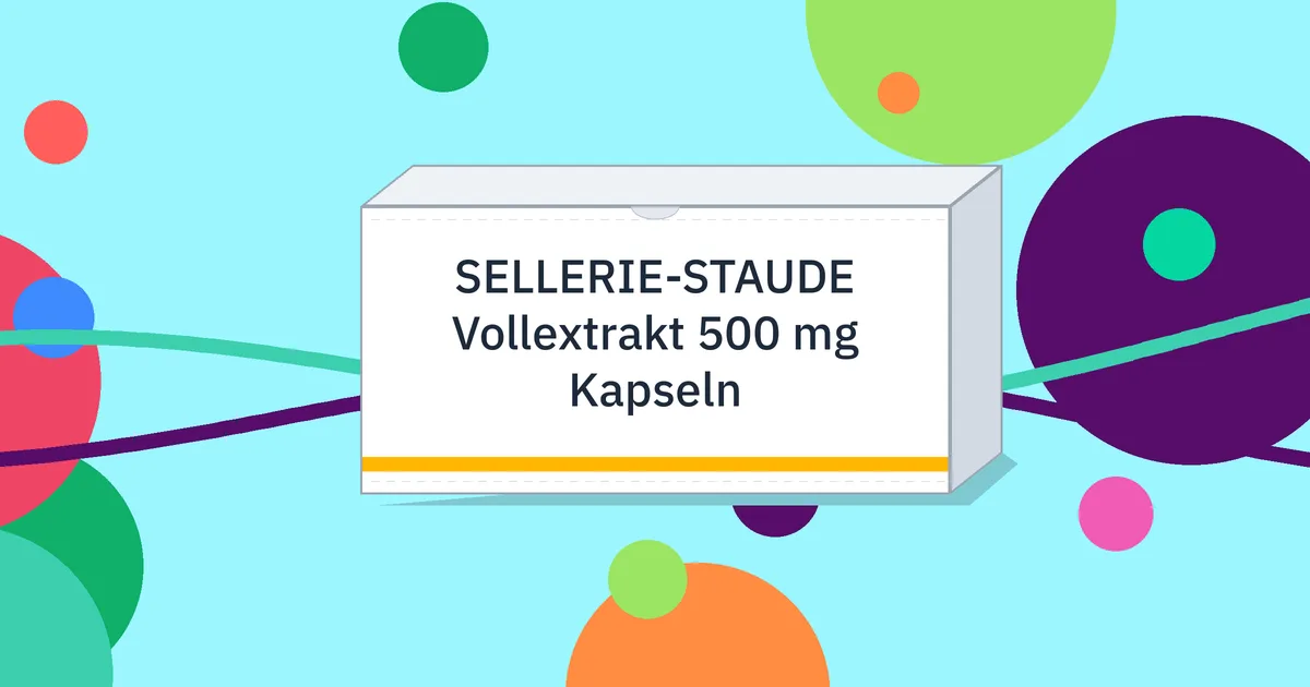 Symbolbild: Packung mit der Aufschrift SELLERIE-STAUDE Vollextrakt 500 mg Kapseln (PZN 16312983) – Verfügbarkeit und Bezug in Apotheken in Frankfurt am Main