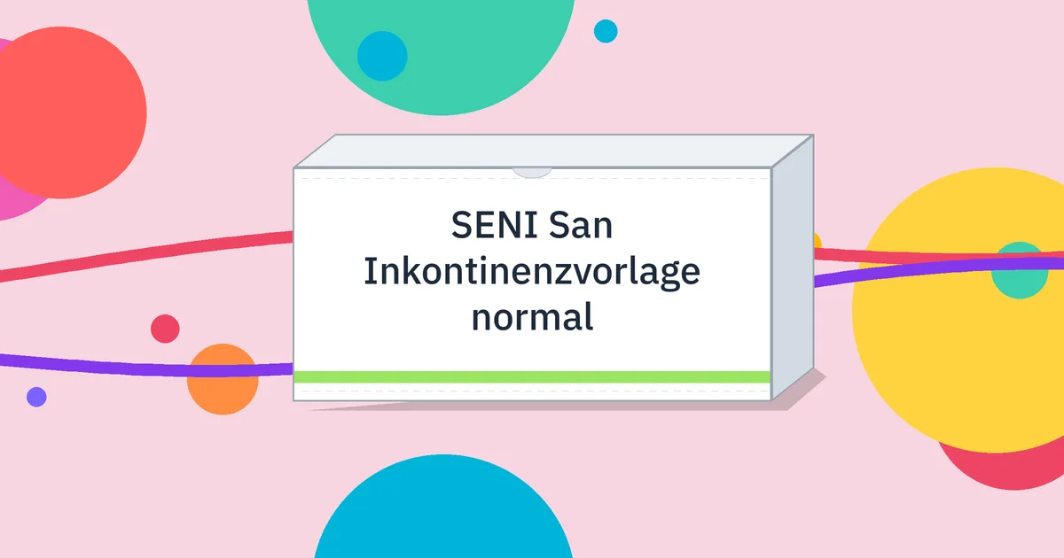 Symbolbild: Packung mit der Aufschrift SENI San Inkontinenzvorlage normal (PZN 18329611) – Verfügbarkeit und Bezug in Apotheken in Frankfurt am Main