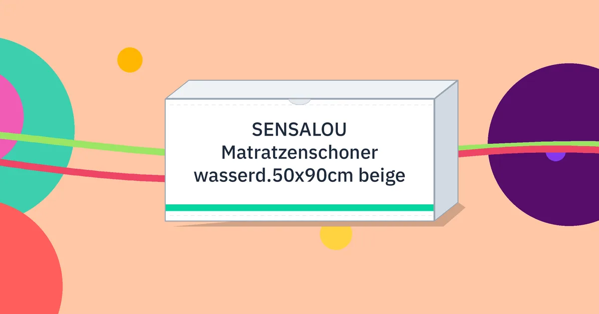 Symbolbild: Packung mit der Aufschrift SENSALOU Matratzenschoner wasserd.50x90cm beige (PZN 20739687) – Verfügbarkeit und Bezug in Apotheken in Frankfurt am Main