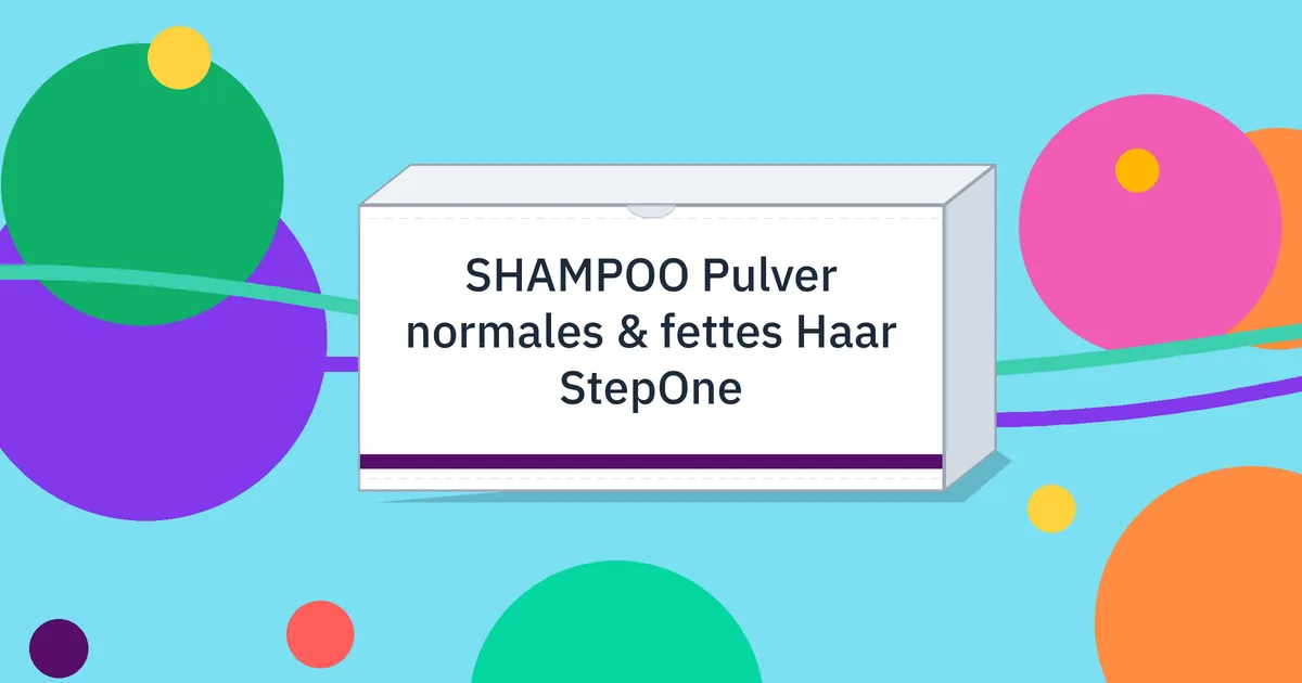 Symbolbild: Packung mit der Aufschrift SHAMPOO Pulver normales & fettes Haar StepOne (PZN 16937890) – Verfügbarkeit und Bezug in Apotheken in Frankfurt am Main