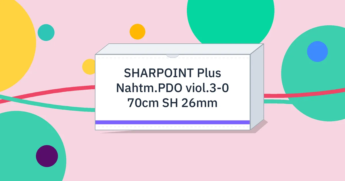 Symbolbild: Packung mit der Aufschrift SHARPOINT Plus Nahtm.PDO viol.3-0 70cm SH 26mm (PZN 17994223) – Verfügbarkeit und Bezug in Apotheken in Frankfurt am Main