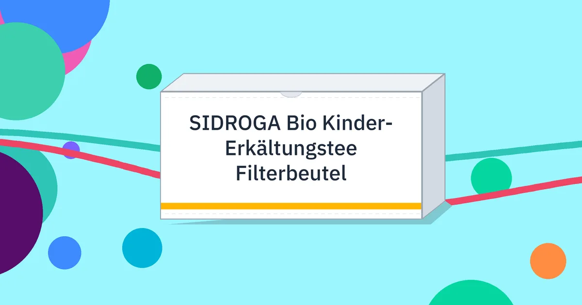Symbolbild: Packung mit der Aufschrift SIDROGA Bio Kinder-Erkältungstee Filterbeutel (PZN 00953929) – Verfügbarkeit und Bezug in Apotheken in Frankfurt am Main