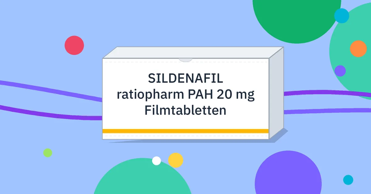 Symbolbild: Packung mit der Aufschrift SILDENAFIL ratiopharm PAH 20 mg Filmtabletten (PZN 11486129) – Verfügbarkeit und Bezug in Apotheken in Frankfurt am Main