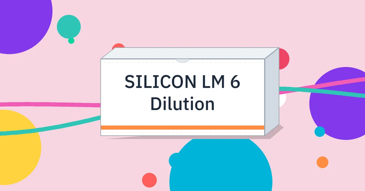 Symbolbild: Packung mit der Aufschrift SILICON LM 6 Dilution (PZN 13677980) – Verfügbarkeit und Bezug in Apotheken in Frankfurt am Main