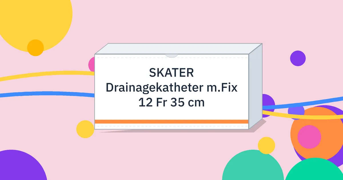 Symbolbild: Packung mit der Aufschrift SKATER Drainagekatheter m.Fix 12 Fr 35 cm (PZN 06769701) – Verfügbarkeit und Bezug in Apotheken in Frankfurt am Main