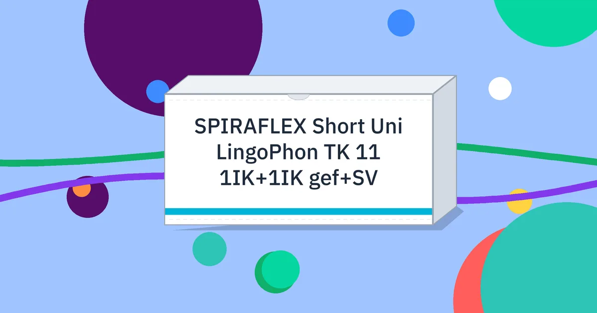 Symbolbild: Packung mit der Aufschrift SPIRAFLEX Short Uni LingoPhon TK 11 1IK+1IK gef+SV (PZN 14002988) – Verfügbarkeit und Bezug in Apotheken in Frankfurt am Main