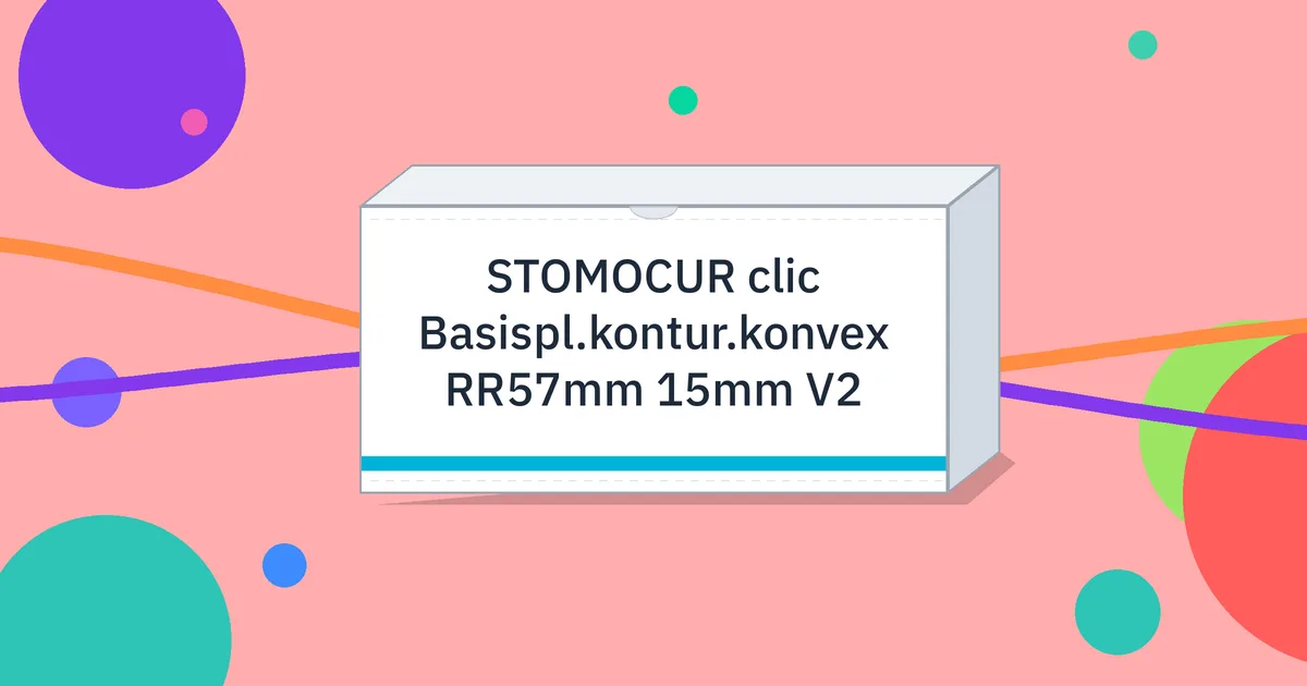 Symbolbild: Packung mit der Aufschrift STOMOCUR clic Basispl.kontur.konvex RR57mm 15mm V2 (PZN 18238908) – Verfügbarkeit und Bezug in Apotheken in Frankfurt am Main