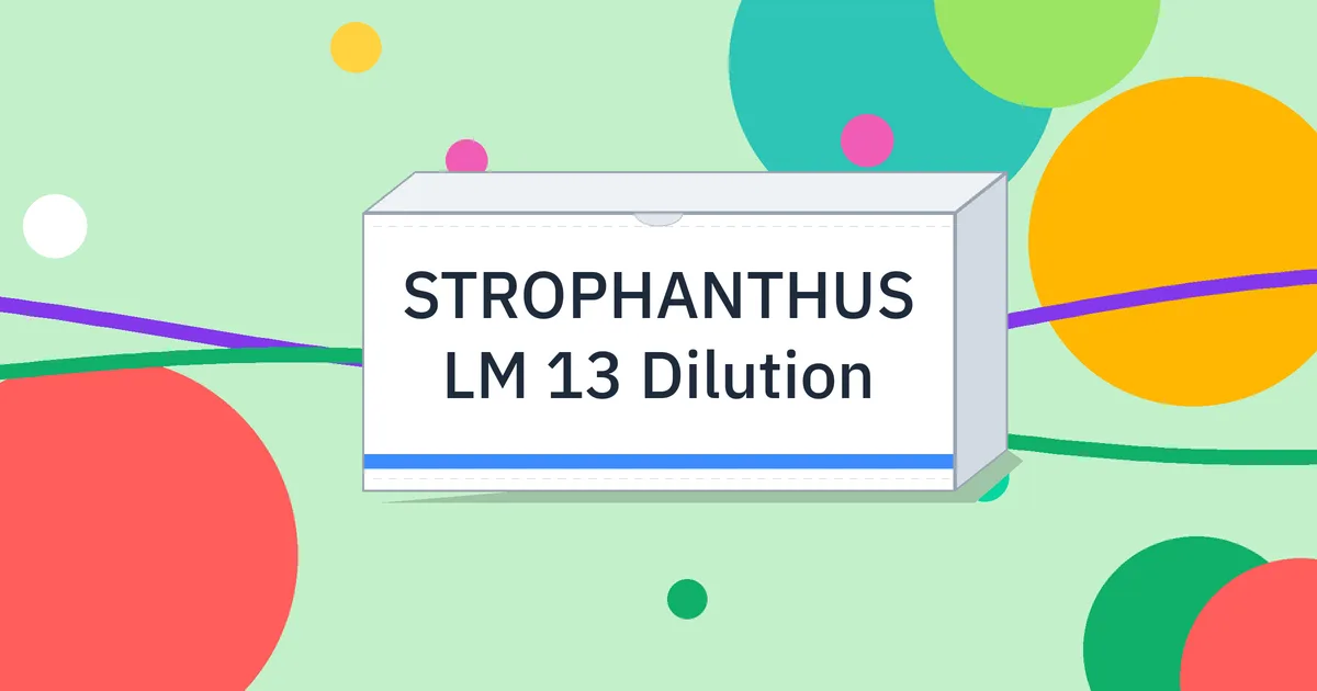 Symbolbild: Packung mit der Aufschrift STROPHANTHUS LM 13 Dilution (PZN 13204879) – Verfügbarkeit und Bezug in Apotheken in Frankfurt am Main