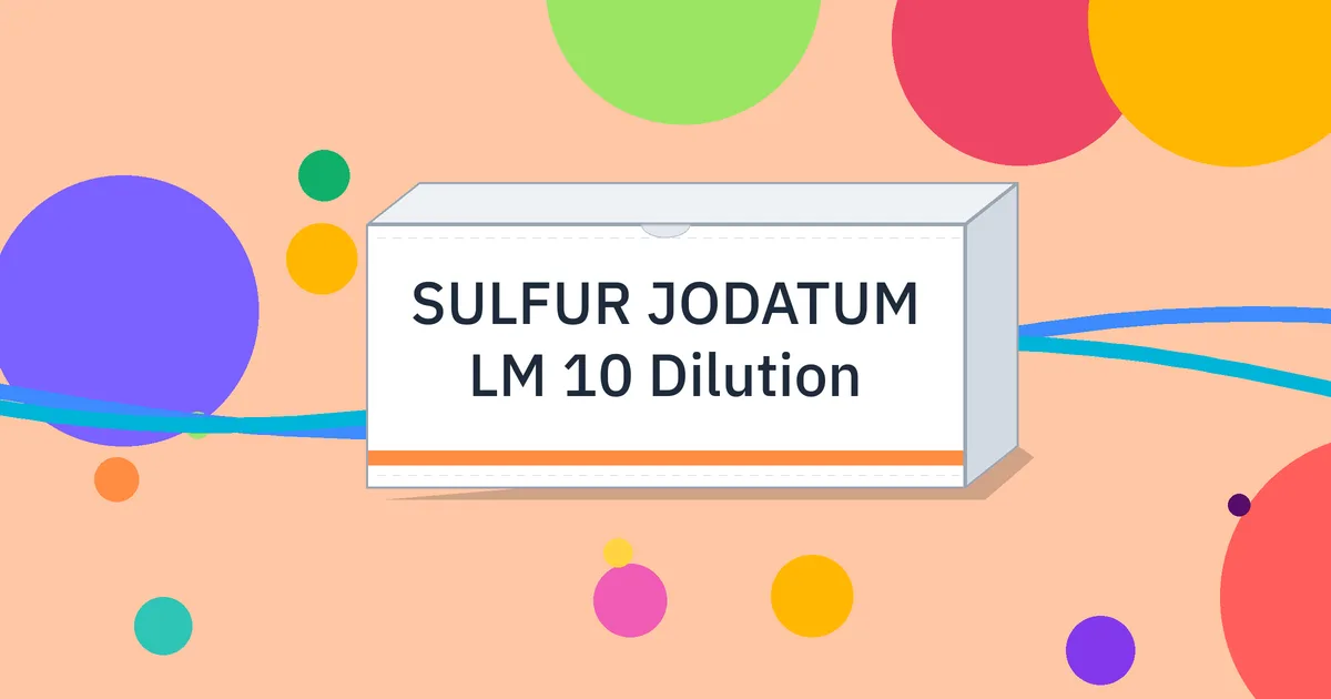 Symbolbild: Packung mit der Aufschrift SULFUR JODATUM LM 10 Dilution (PZN 13210319) – Verfügbarkeit und Bezug in Apotheken in Frankfurt am Main