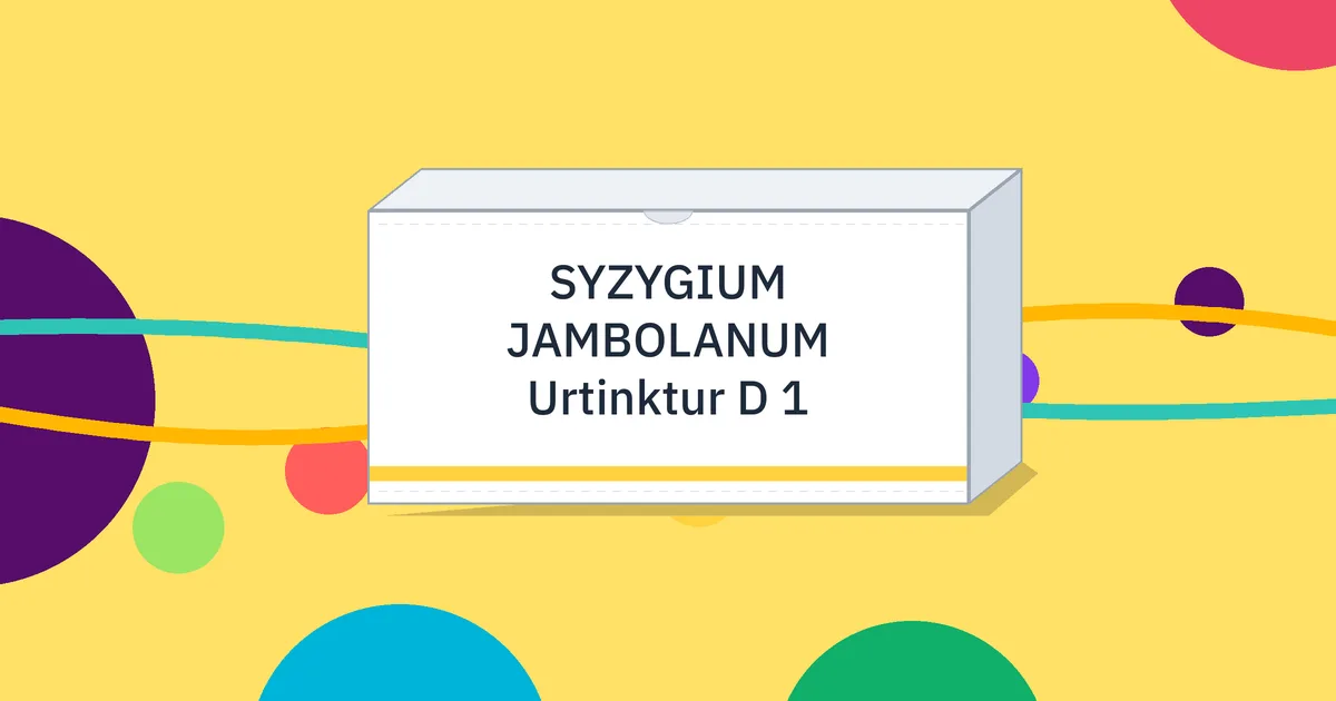 Symbolbild: Packung mit der Aufschrift SYZYGIUM JAMBOLANUM Urtinktur D 1 (PZN 02120116) – Verfügbarkeit und Bezug in Apotheken in Frankfurt am Main