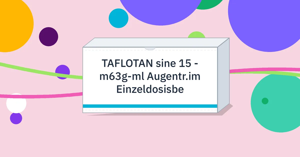 Symbolbild: Packung mit der Aufschrift TAFLOTAN sine 15 -m63g-ml Augentr.im Einzeldosisbe (PZN 10177745) – Verfügbarkeit und Bezug in Apotheken in Frankfurt am Main