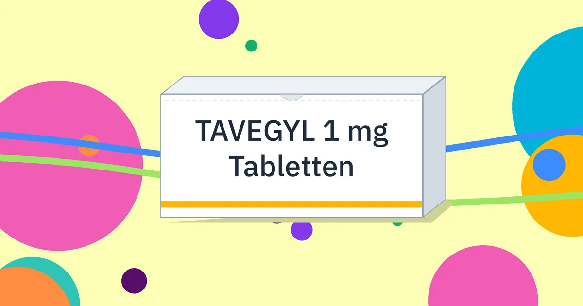 Symbolbild: Packung mit der Aufschrift TAVEGYL 1 mg Tabletten (PZN 15621386) – Verfügbarkeit und Bezug in Apotheken in Frankfurt am Main