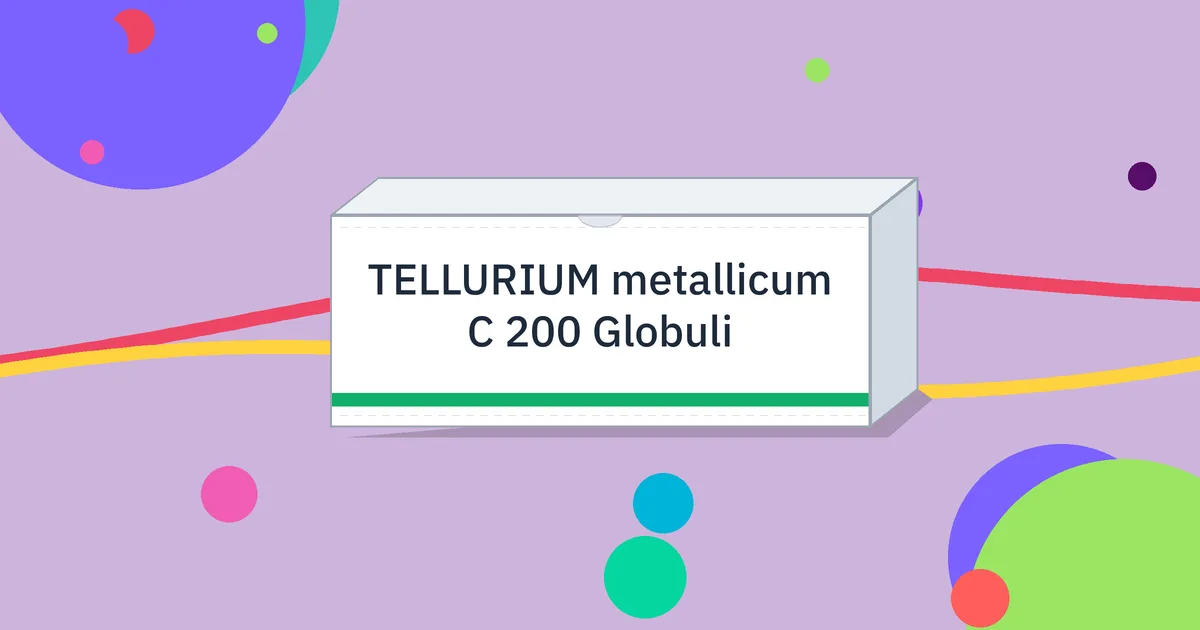 Symbolbild: Packung mit der Aufschrift TELLURIUM metallicum C 200 Globuli (PZN 16694128) – Verfügbarkeit und Bezug in Apotheken in Frankfurt am Main
