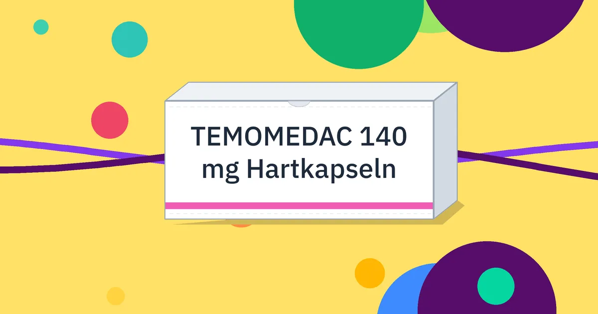 Symbolbild: Packung mit der Aufschrift TEMOMEDAC 140 mg Hartkapseln (PZN 14376654) – Verfügbarkeit und Bezug in Apotheken in Frankfurt am Main