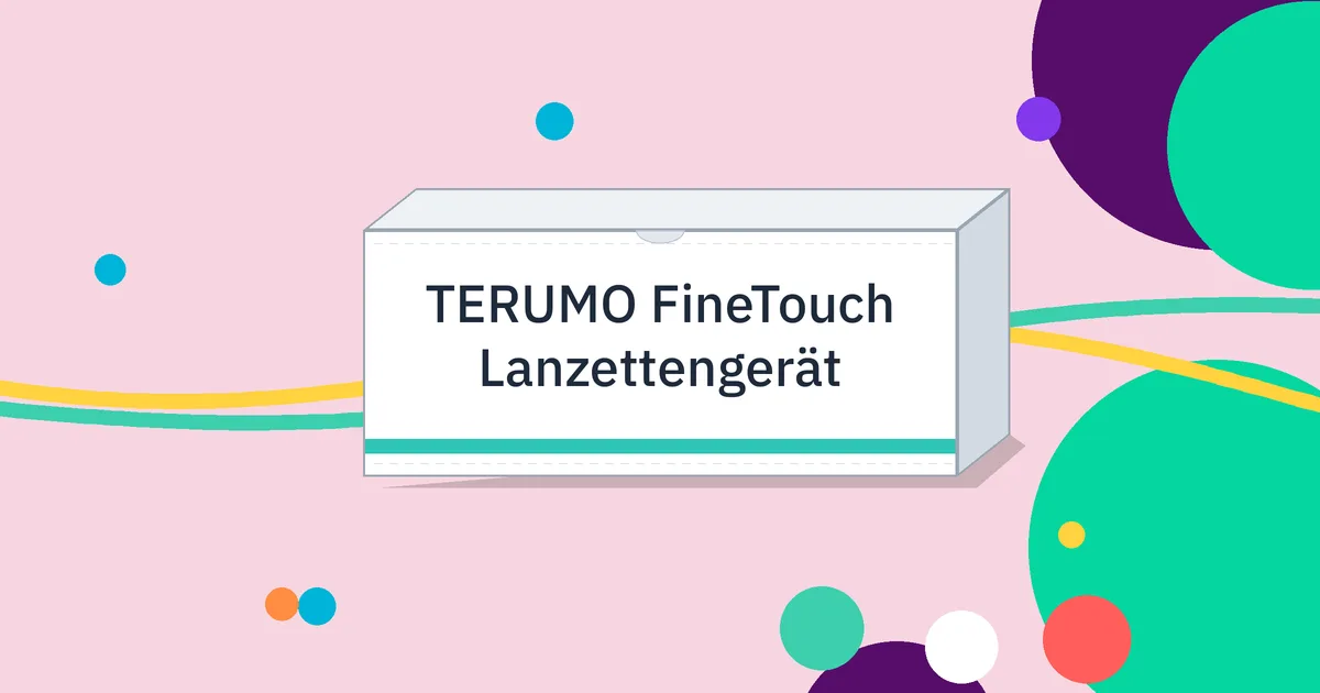 Symbolbild: Packung mit der Aufschrift TERUMO FineTouch Lanzettengerät (PZN 01061475) – Verfügbarkeit und Bezug in Apotheken in Frankfurt am Main