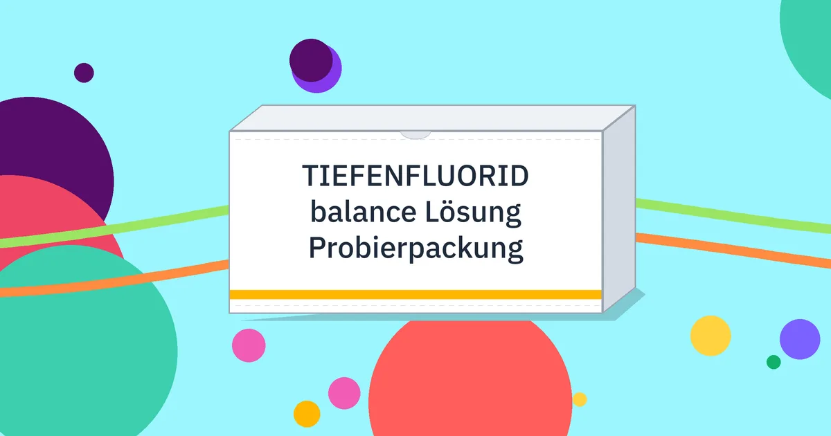 Symbolbild: Packung mit der Aufschrift TIEFENFLUORID balance Lösung Probierpackung (PZN 17439651) – Verfügbarkeit und Bezug in Apotheken in Frankfurt am Main