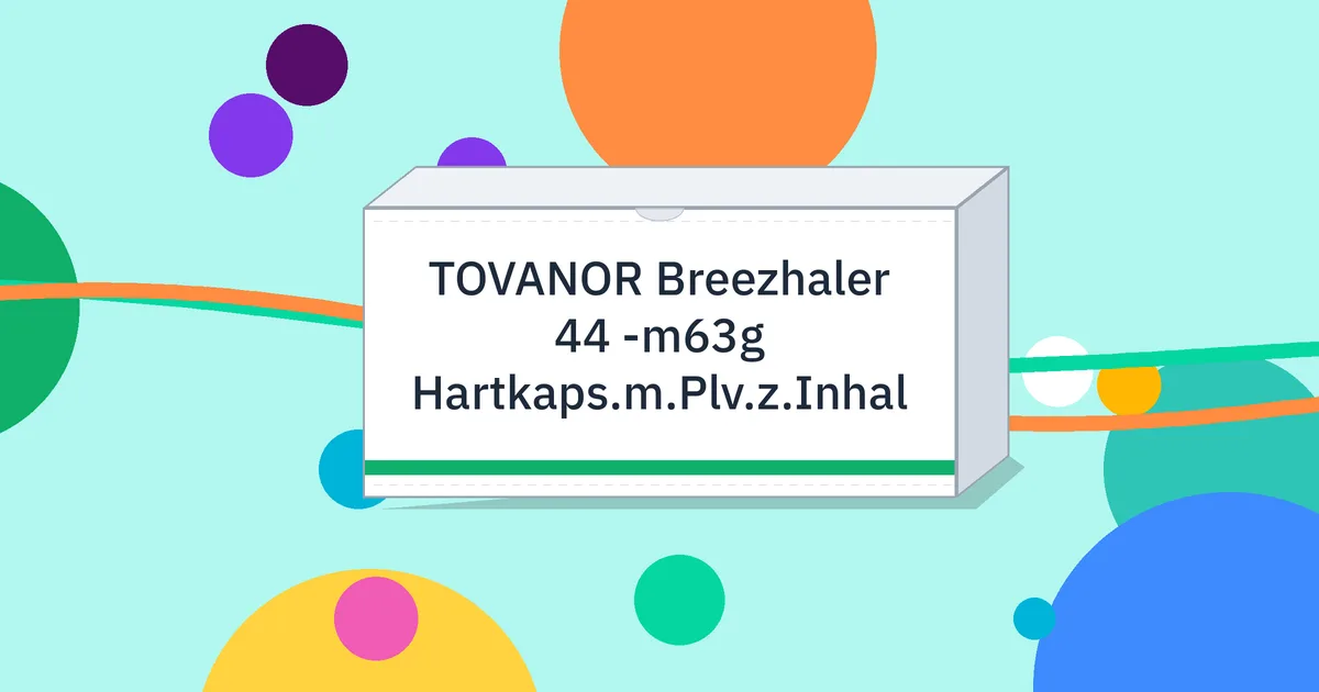 Symbolbild: Packung mit der Aufschrift TOVANOR Breezhaler 44 -m63g Hartkaps.m.Plv.z.Inhal (PZN 16129084) – Verfügbarkeit und Bezug in Apotheken in Frankfurt am Main