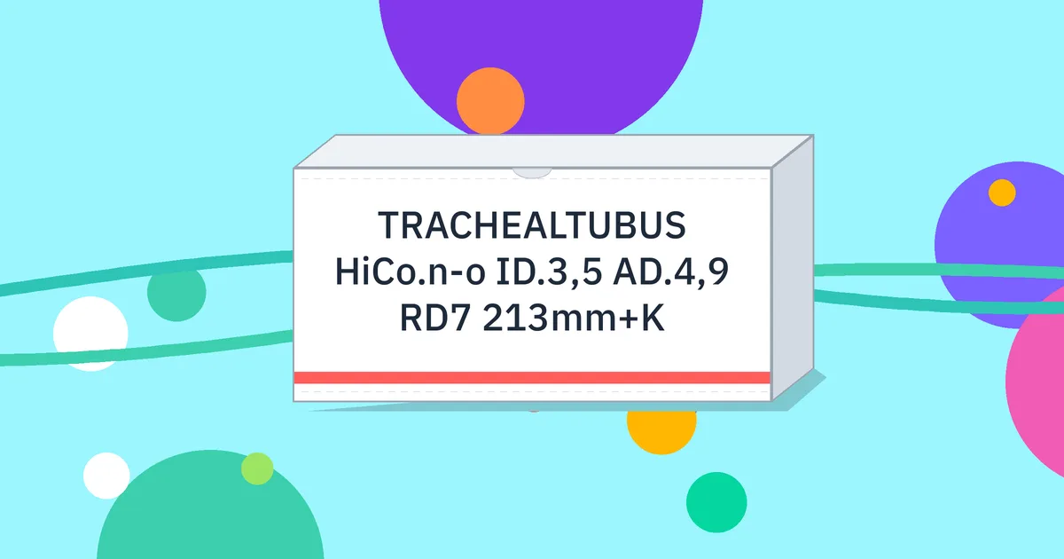 Symbolbild: Packung mit der Aufschrift TRACHEALTUBUS HiCo.n-o ID.3,5 AD.4,9 RD7 213mm+K (PZN 08884808) – Verfügbarkeit und Bezug in Apotheken in Frankfurt am Main