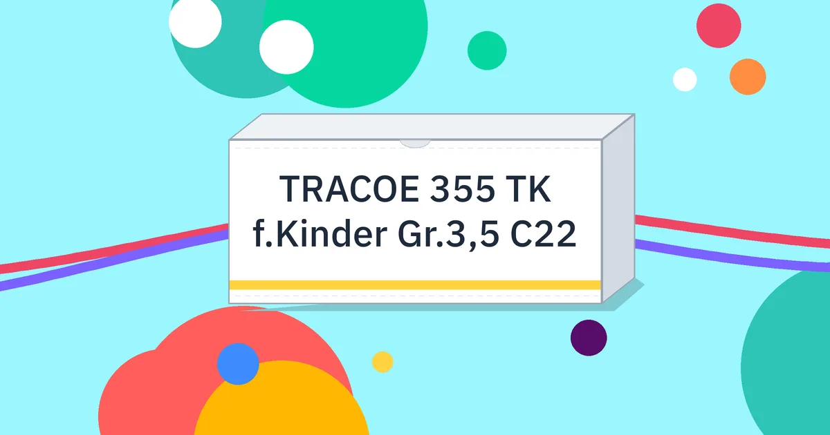 Symbolbild: Packung mit der Aufschrift TRACOE 355 TK f.Kinder Gr.3,5 C22 (PZN 11643942) – Verfügbarkeit und Bezug in Apotheken in Frankfurt am Main
