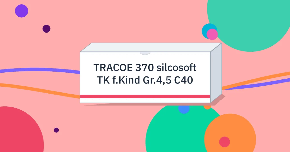 Symbolbild: Packung mit der Aufschrift TRACOE 370 silcosoft TK f.Kind Gr.4,5 C40 (PZN 14314564) – Verfügbarkeit und Bezug in Apotheken in Frankfurt am Main
