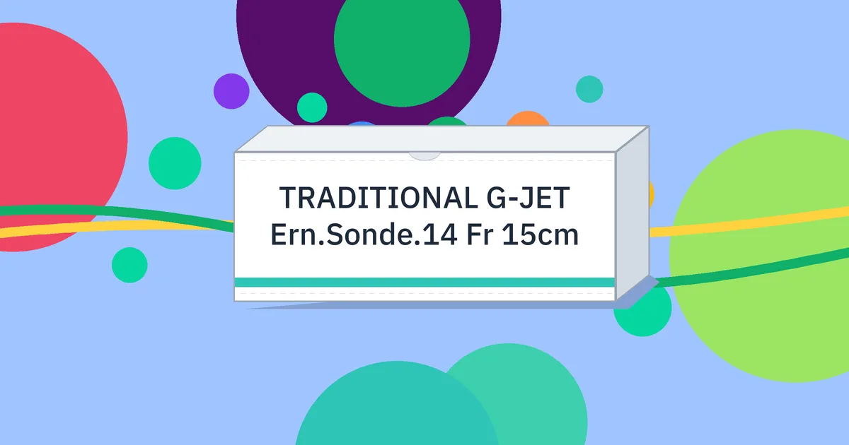 Symbolbild: Packung mit der Aufschrift TRADITIONAL G-JET Ern.Sonde.14 Fr 15cm (PZN 16803155) – Verfügbarkeit und Bezug in Apotheken in Frankfurt am Main