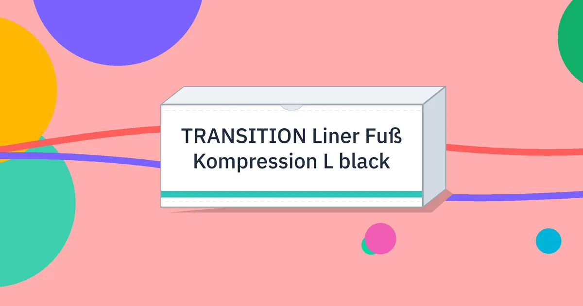 Symbolbild: Packung mit der Aufschrift TRANSITION Liner Fuß Kompression L black (PZN 19534810) – Verfügbarkeit und Bezug in Apotheken in Frankfurt am Main